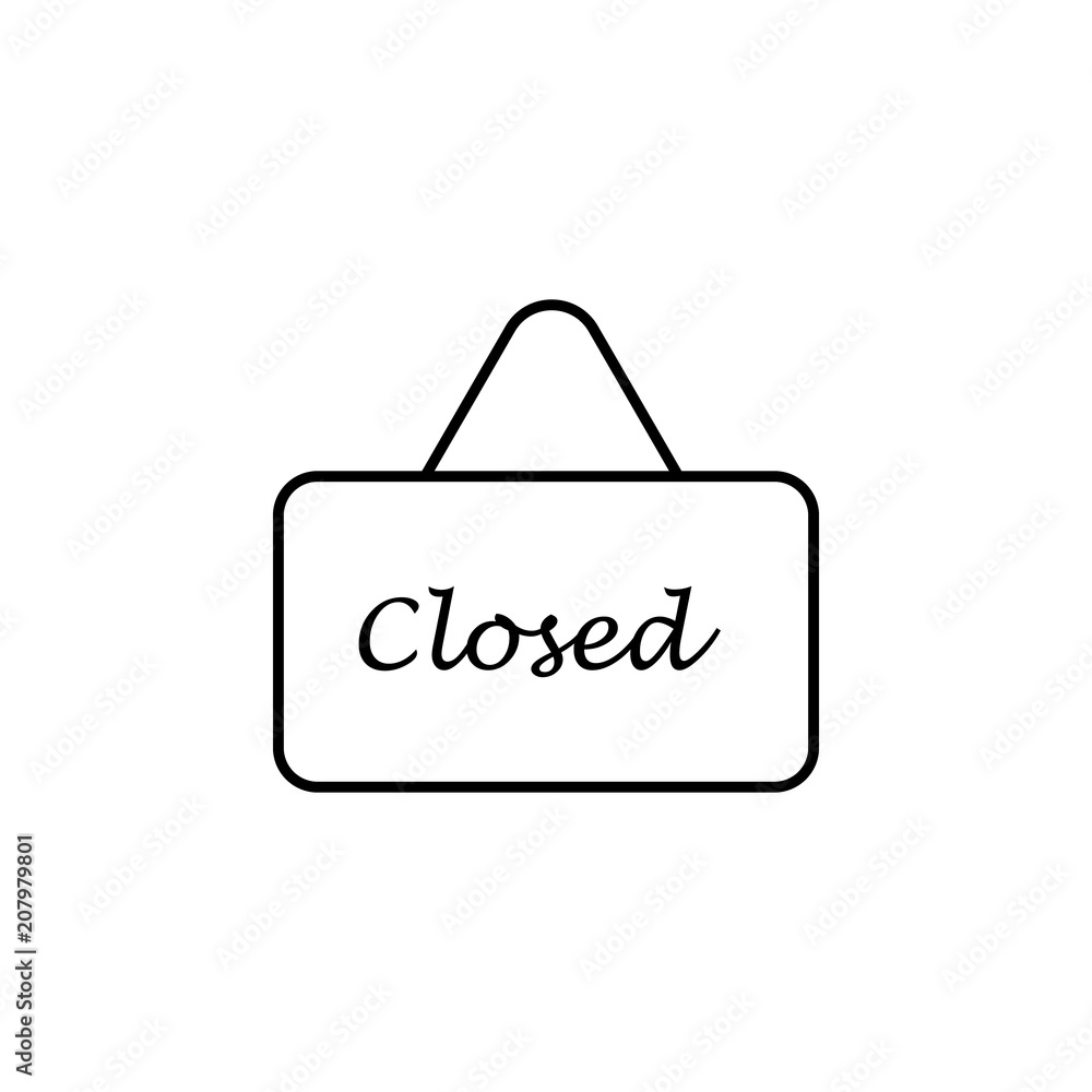 door sign closed outline icon. Element of kitchen tools icon for mobile ...