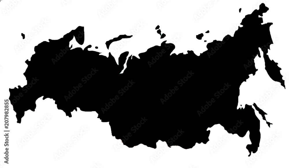 russia map , black map of russia on white background Stock Illustration ...
