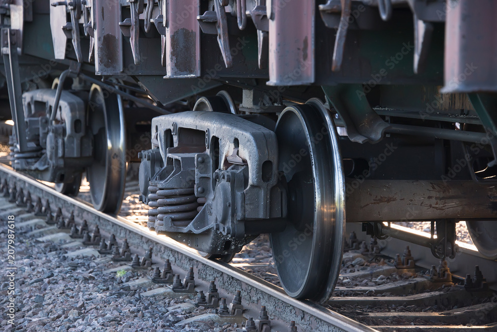 train wheels on rails Stock Photo | Adobe Stock