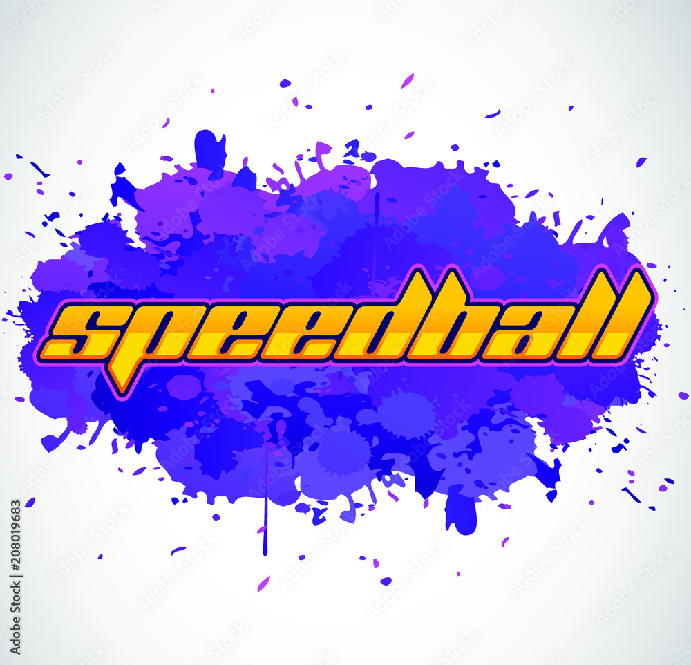 Speedball, is a format of Paintball gaming, icon, colorful vector ...