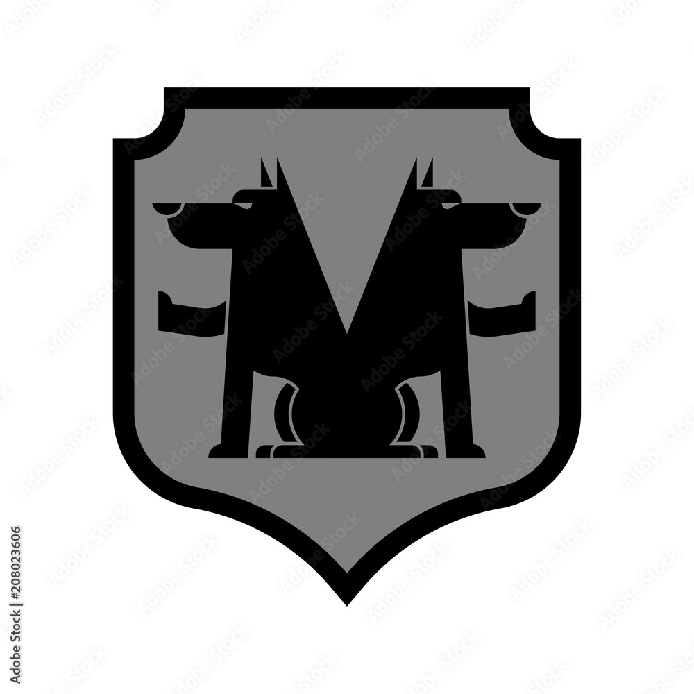 Wolf Shield heraldic symbol. Sign werewolf for coat of arms. Royal ...