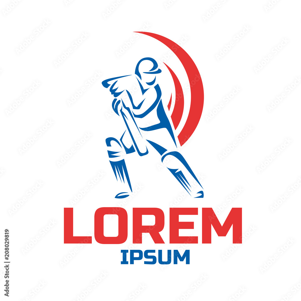Cricket sport vector logo design template Stock Vector | Adobe Stock