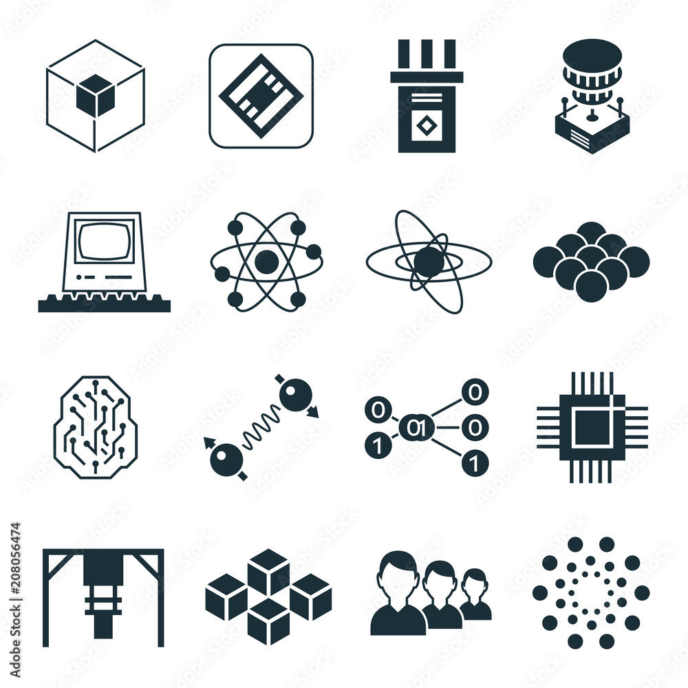 Digital vector quantum computing icon Stock Vector | Adobe Stock