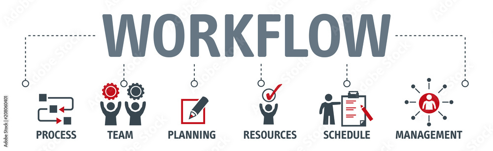 Banner workflow concept vector illustration Stock Vector | Adobe Stock