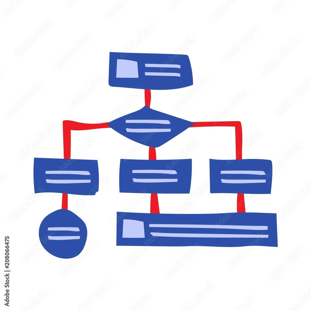Hierarchy organization workflow chart. Simple flat style vector ...