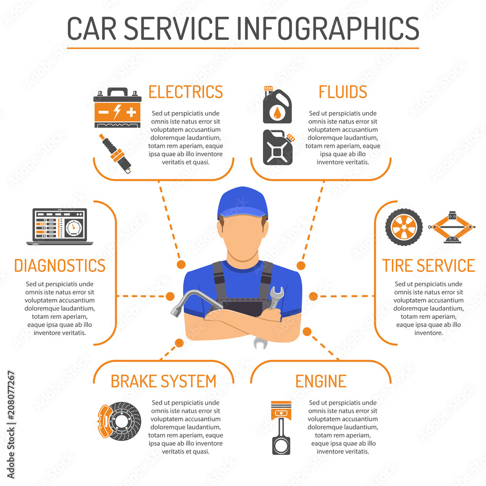 Car Service Infographics Stock Vector | Adobe Stock