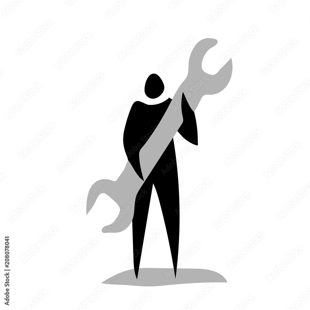 Stickman Black Tool Stock-Vektorgrafik | Adobe Stock