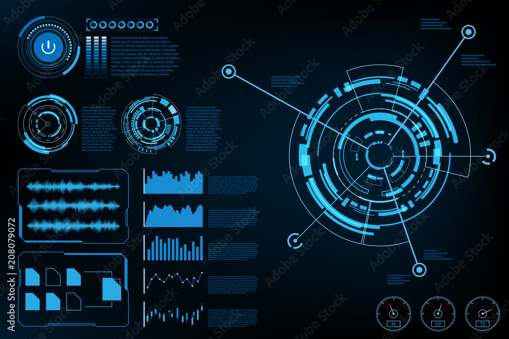 Abstract Technology Futuristic Interface.Element of digital UI.vector ...