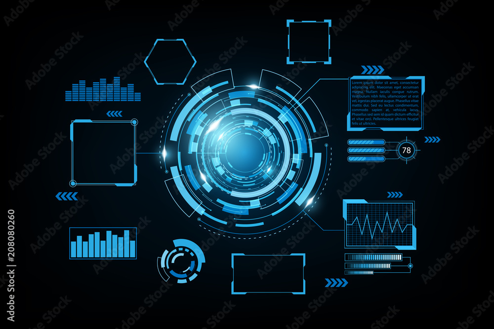 Abstract Technology Futuristic Interface.Element of digital UI.vector ...