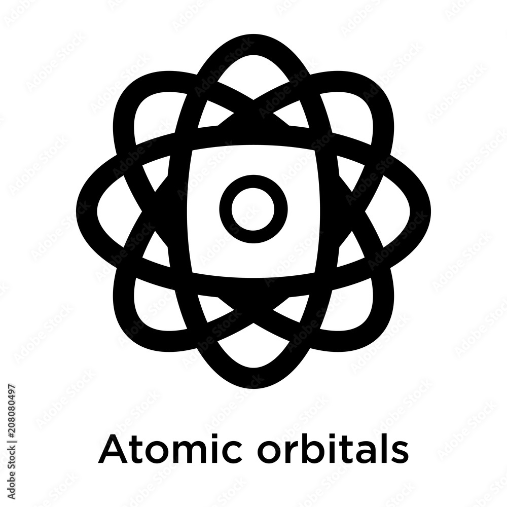Atomic orbitals icon vector sign and symbol isolated on white ...