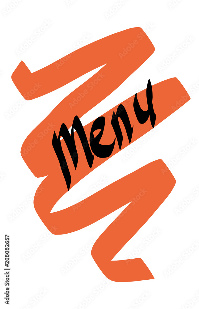 Menu restaurant hand drawn lettering phrase text illustration ...