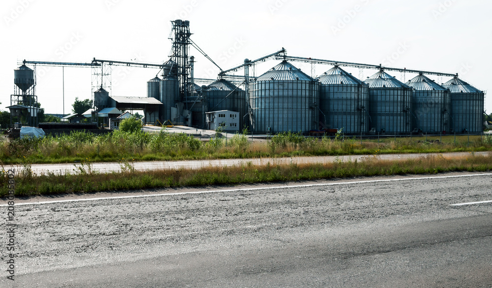 Elevator for grain storage. Grain warehouse. Agricultural complex ...