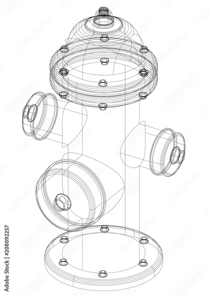 Fire Hydrant Architect blueprint - isolated Stock Illustration | Adobe ...