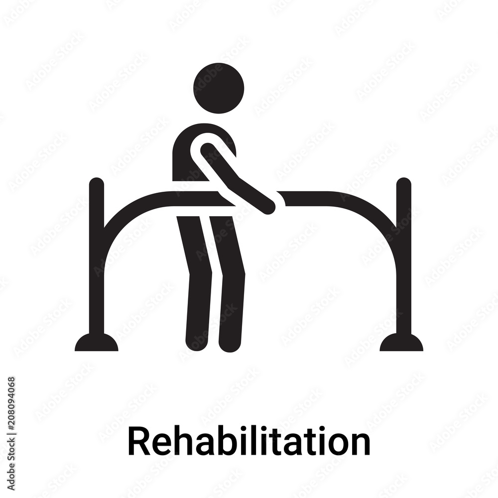 Rehabilitation icon vector sign and symbol isolated on white background ...