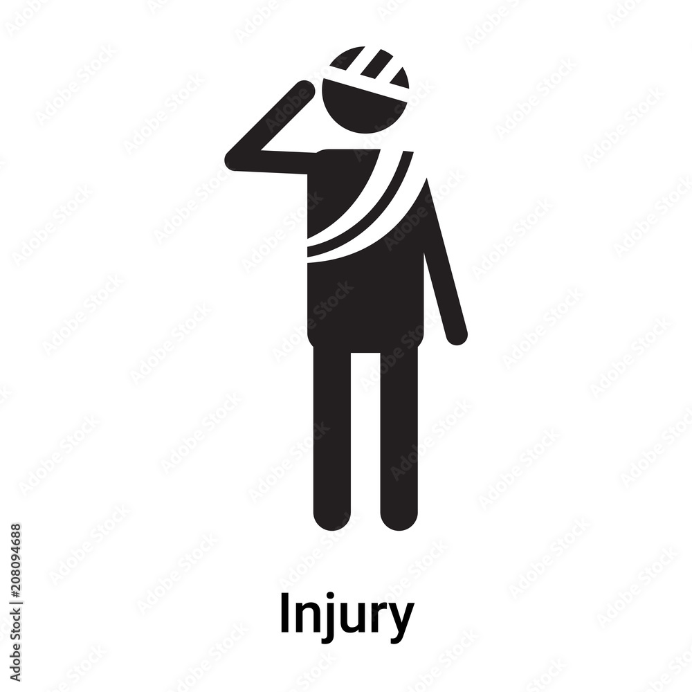 Injury icon vector sign and symbol isolated on white background, Injury ...