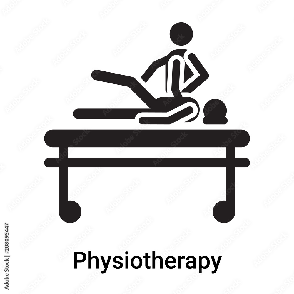 Physiotherapy icon vector sign and symbol isolated on white background ...