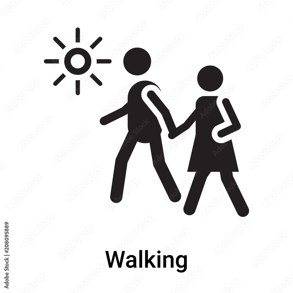 Walking icon vector sign and symbol isolated on white background ...