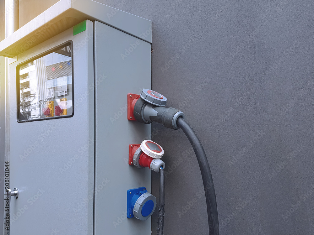 Electrical Main Distribution Board with Cable Sockets Stock Photo ...