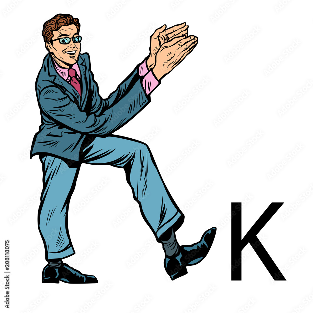 letter K kay. Business people silhouette alphabet Stock Vector | Adobe ...