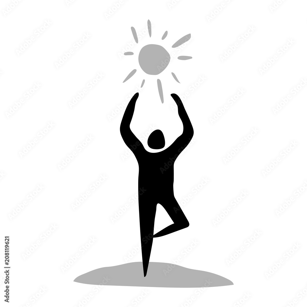 Stickman Black Sun Stock-Vektorgrafik | Adobe Stock