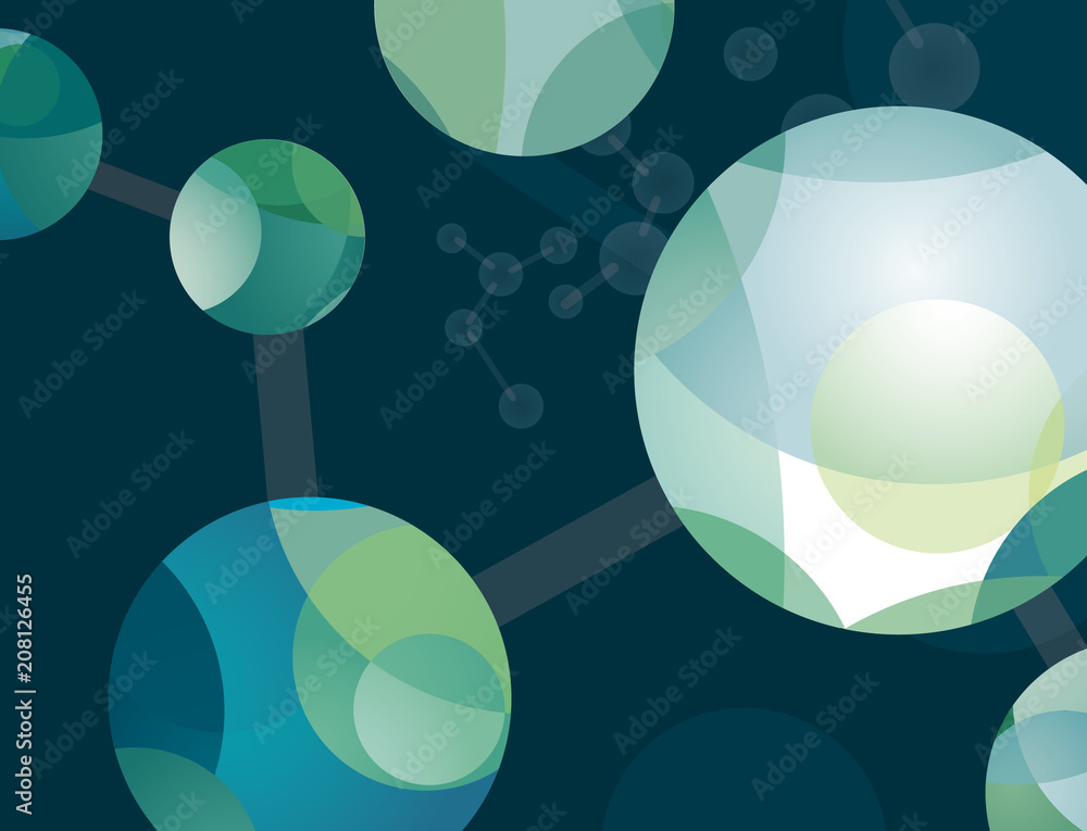 Molecular structure of connected cells and molecules. Scientific ...