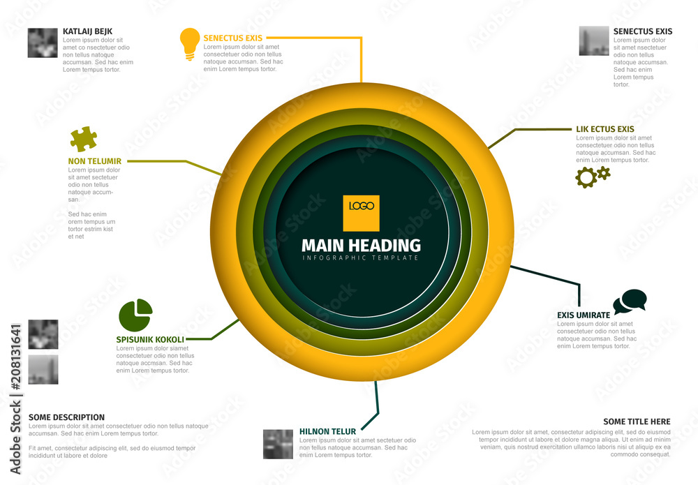 Concentric Circles Infographic Layout Stock Template | Adobe Stock