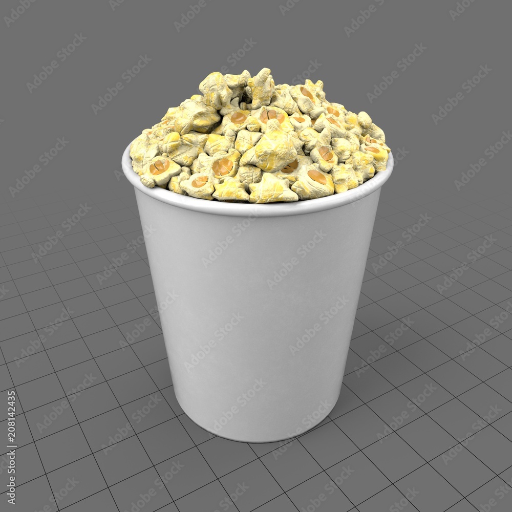 Round popcorn bucket Stock 3D asset | Adobe Stock