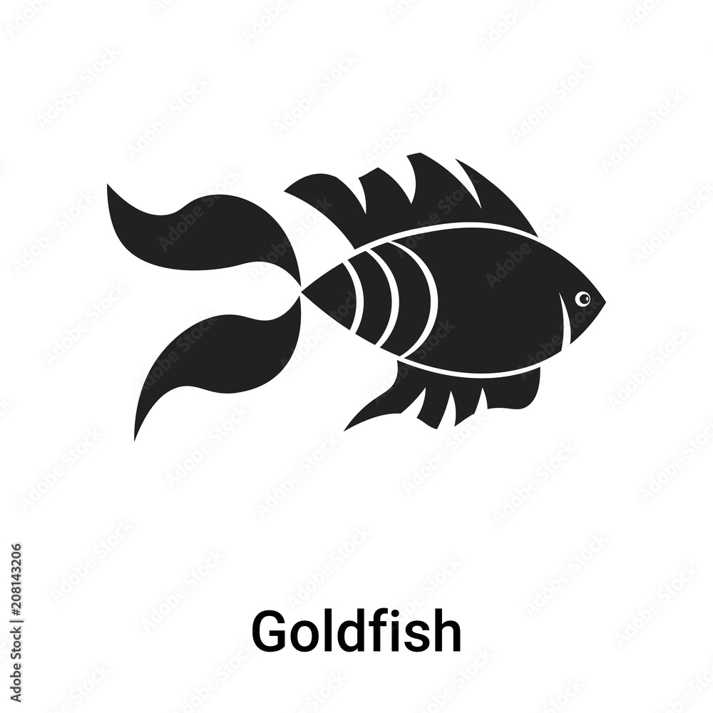 Goldfish icon vector sign and symbol isolated on white background ...