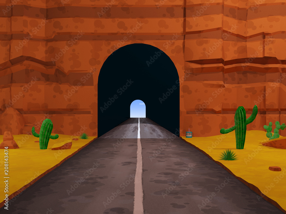 3D Cartoon desert rocks illustration Stock Illustration | Adobe Stock