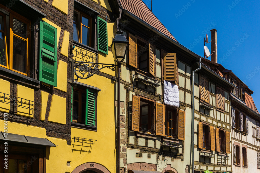 French architecture with germanic influences, Alsace, France Stock ...