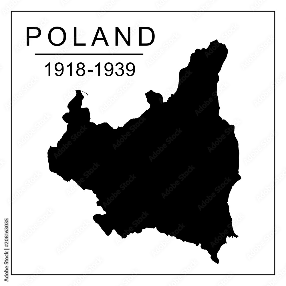 Map of II Republic of Poland. 1918-1939. Historical map. Stock Vector ...