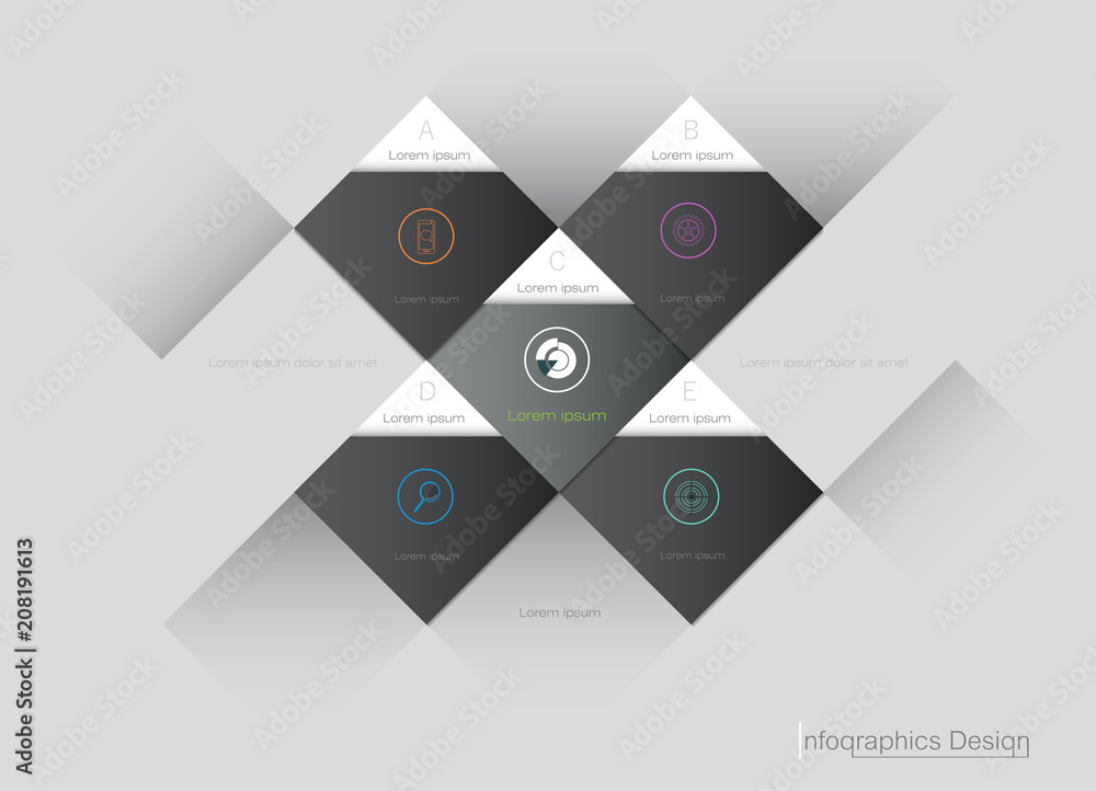 Vector Infographic 3d geometric label. Business concept, Infograph with ...