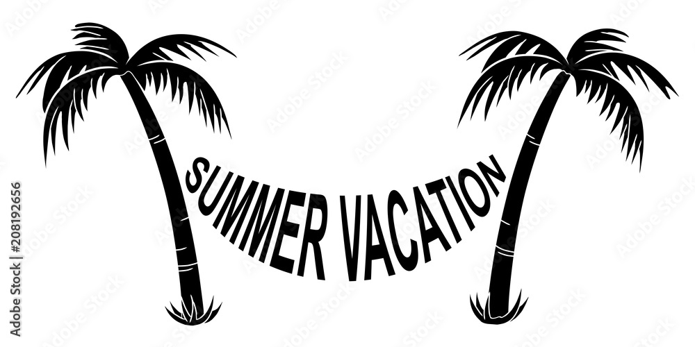 Summer Vacation Clip Art Black And White