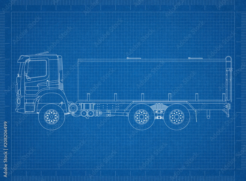 Truck Architect blueprint Stock Illustration | Adobe Stock