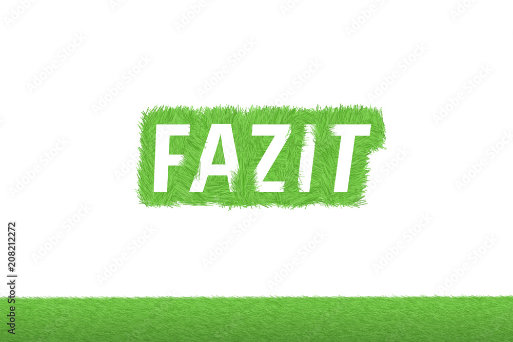"FAZIT" Gras Grüner Text auf weißem Hintergrund Stock-Illustration ...
