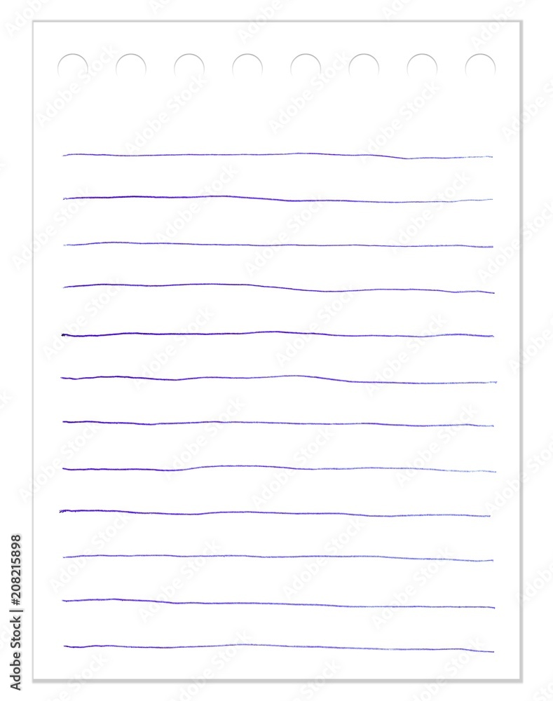 Notizzettel mit Kugelschreiber Linien Stock-Illustration | Adobe Stock