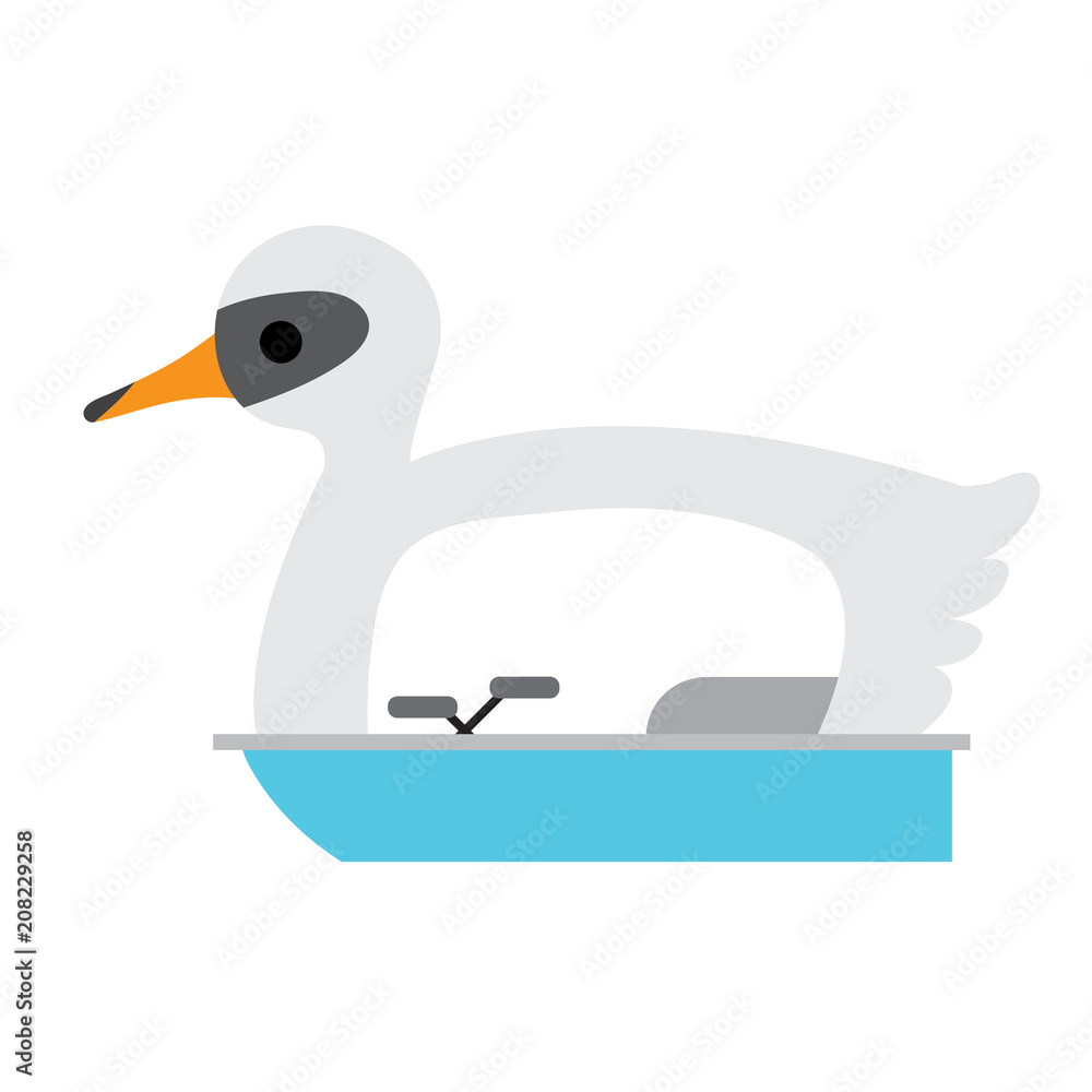 Paddle Boat transportation cartoon character side view isolated on ...