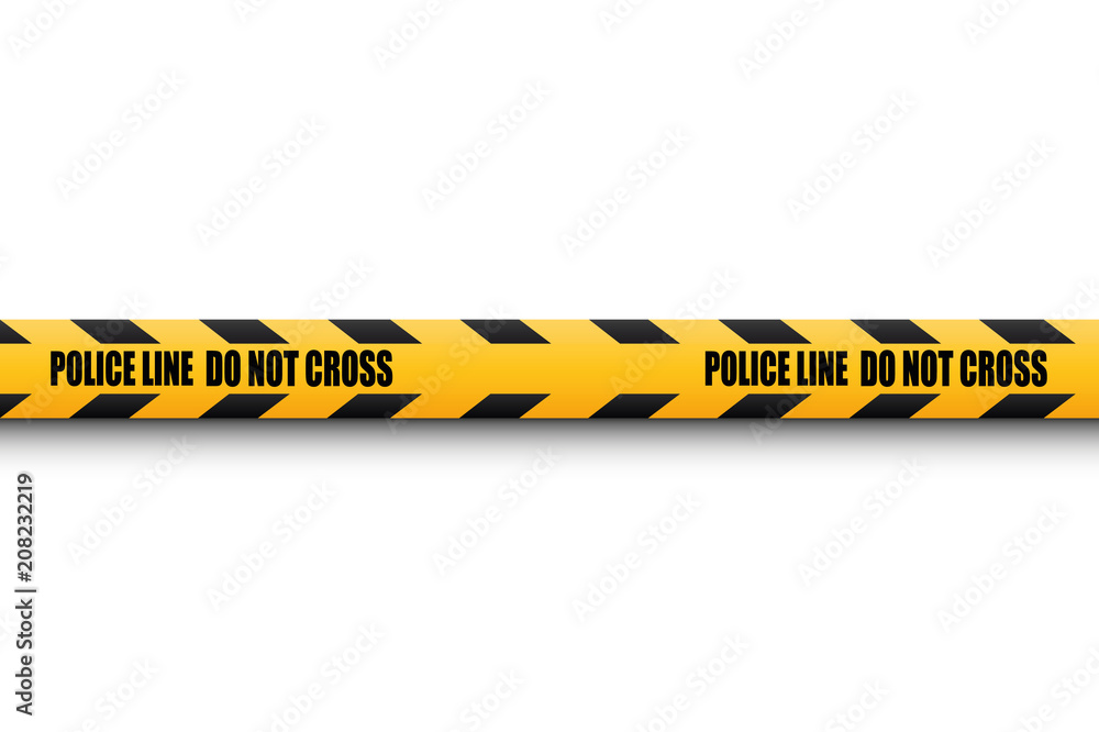 Caution lines isolated. Warning tapes. Danger signs. Vector ...