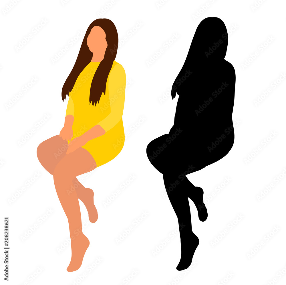 Woman Sitting Silhouette Vector