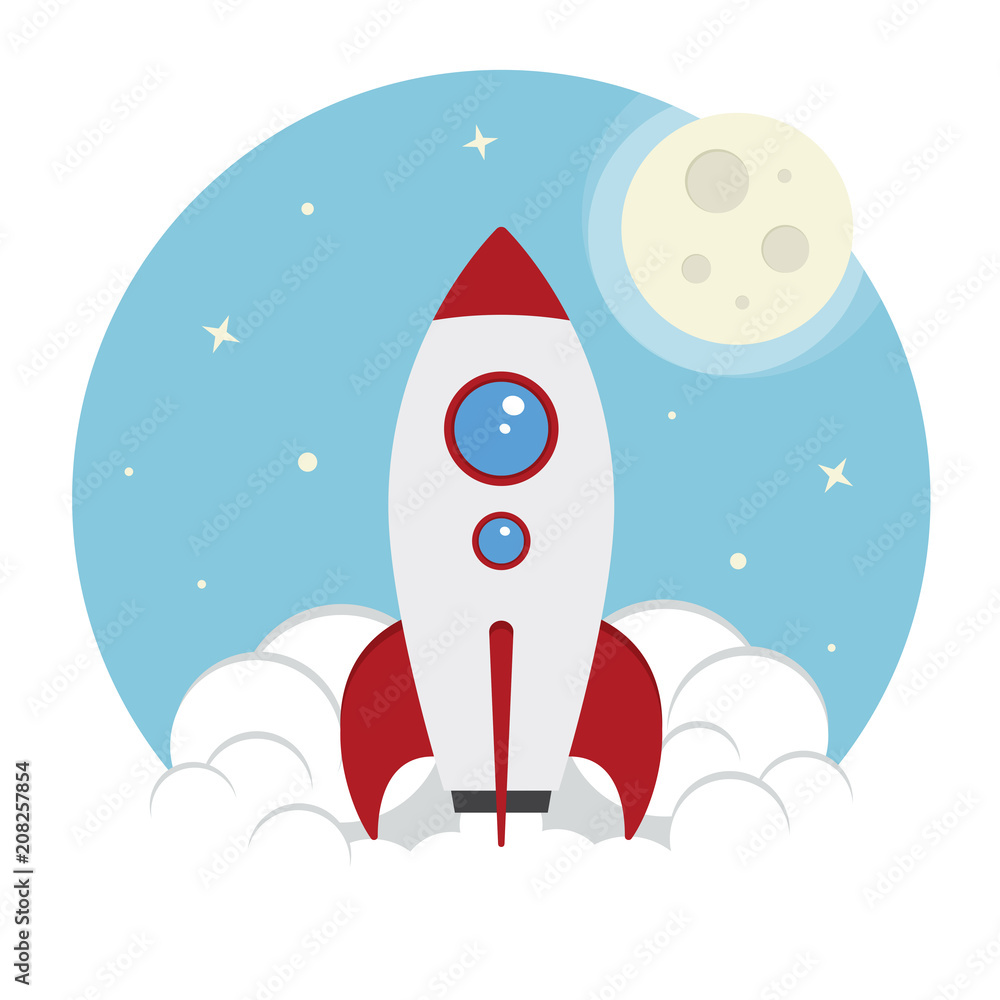 Cartoon Vector Space Rocket Stock Vector | Adobe Stock