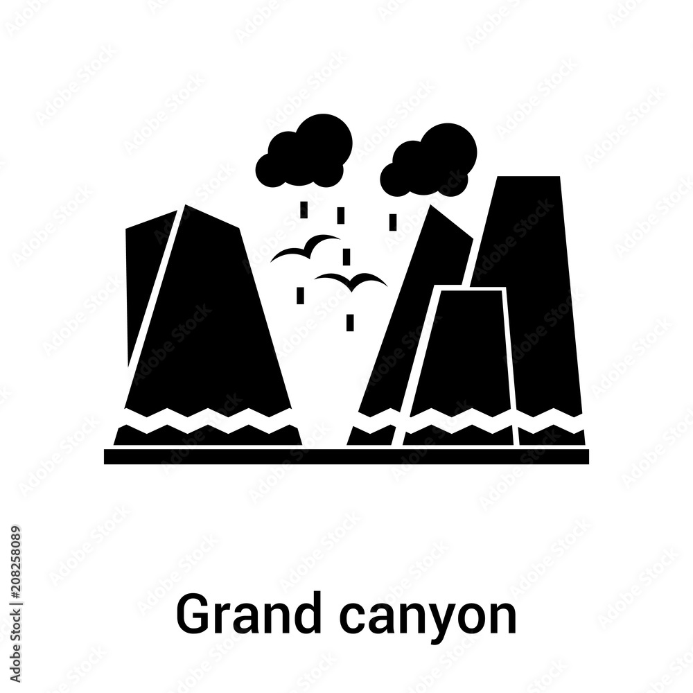 Grand canyon icon vector sign and symbol isolated on white background ...