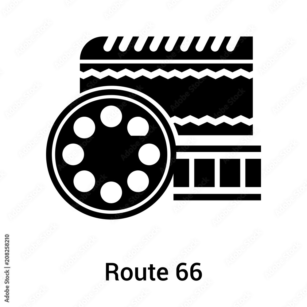 Route 66 icon vector sign and symbol isolated on white background ...