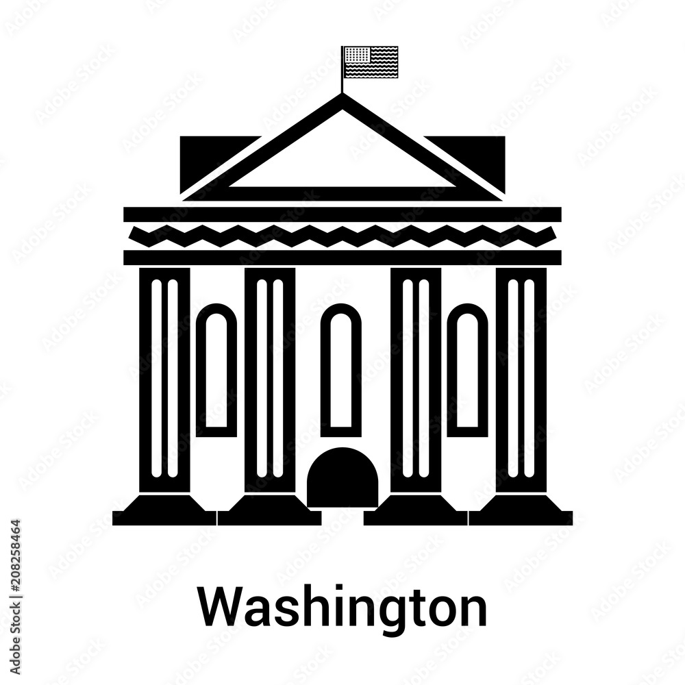 Washington icon vector sign and symbol isolated on white background ...