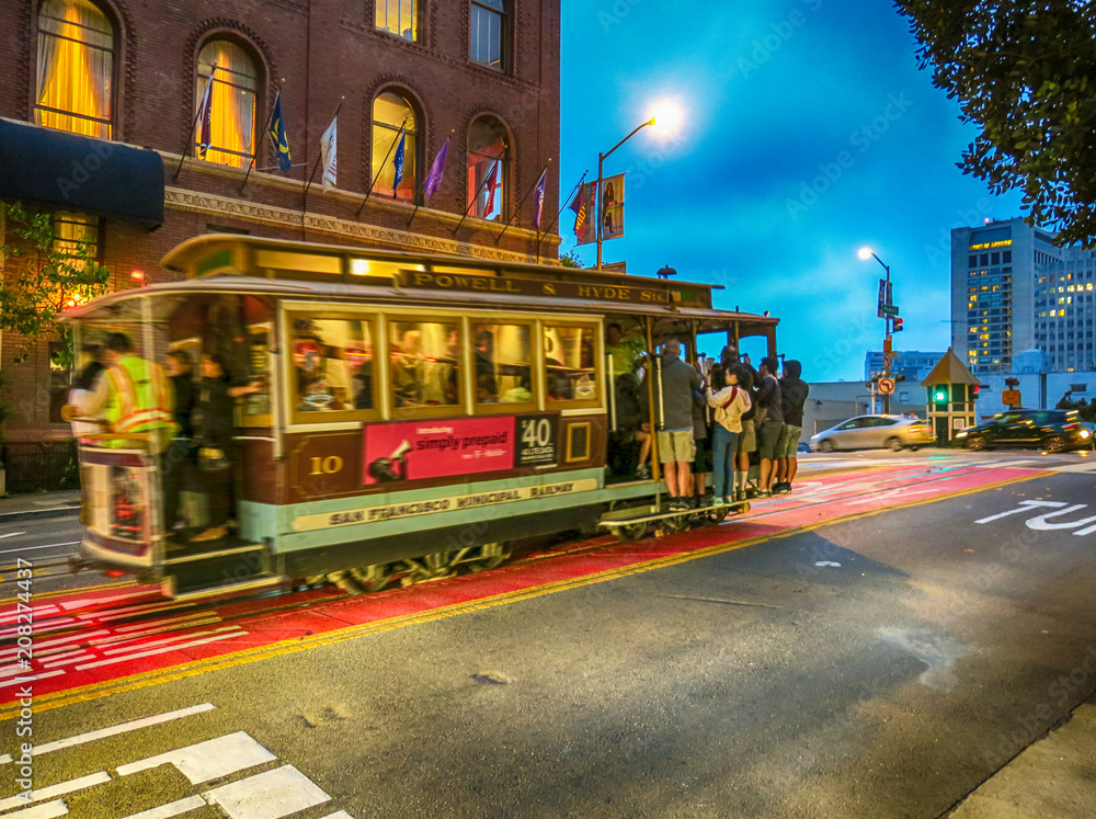 Poster Tram der San Francisco Municipal Railway Powell Hyde Street ...