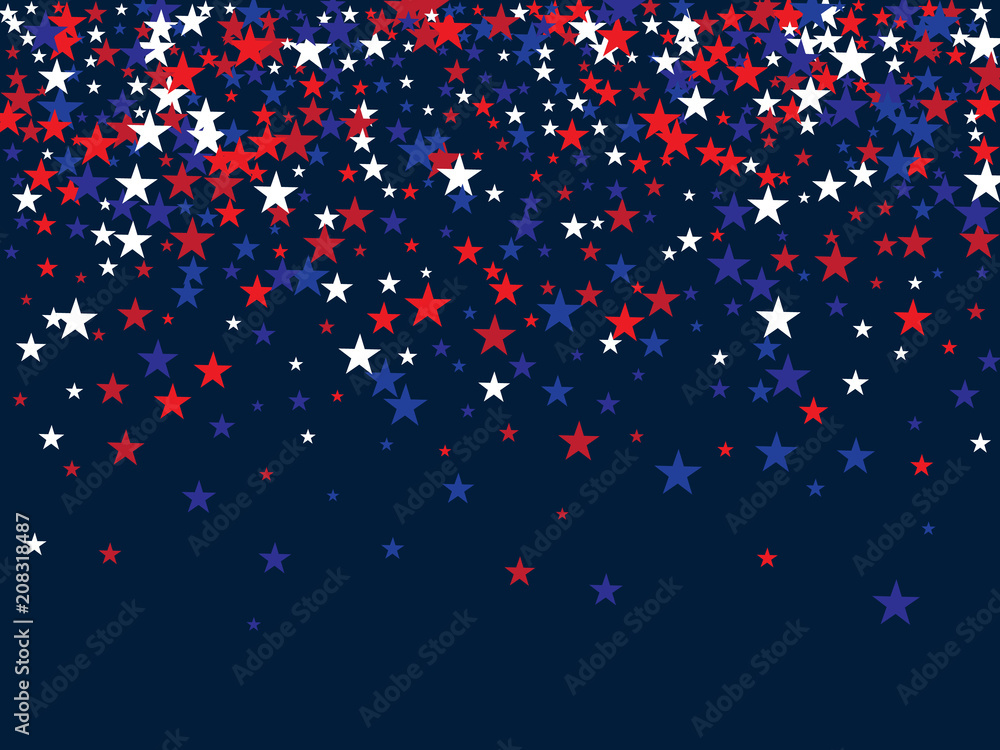 Patriotic 4th of July, Independence Day of America Stars Confetti ...