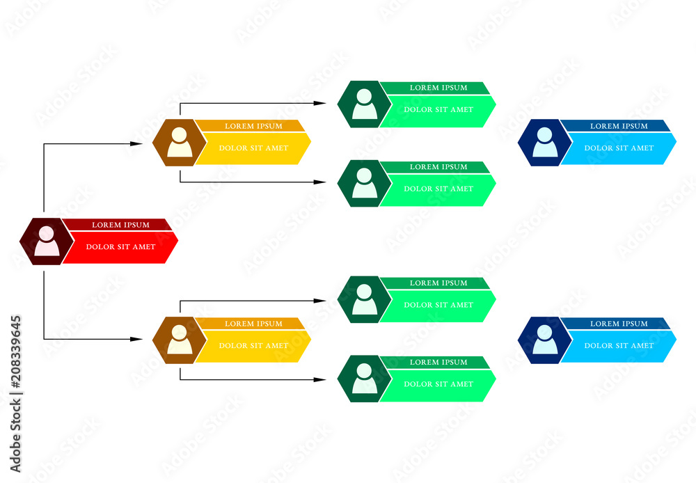 Colorful business structure concept, corporate organization chart ...