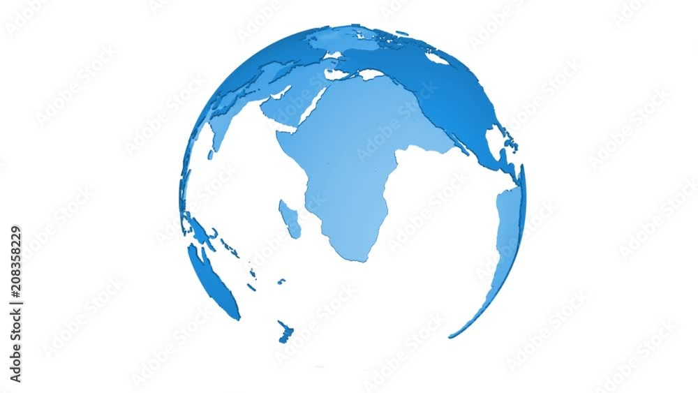 Digital Spinning Earth Globe. Transparent. Looped. Alpha Channel ...
