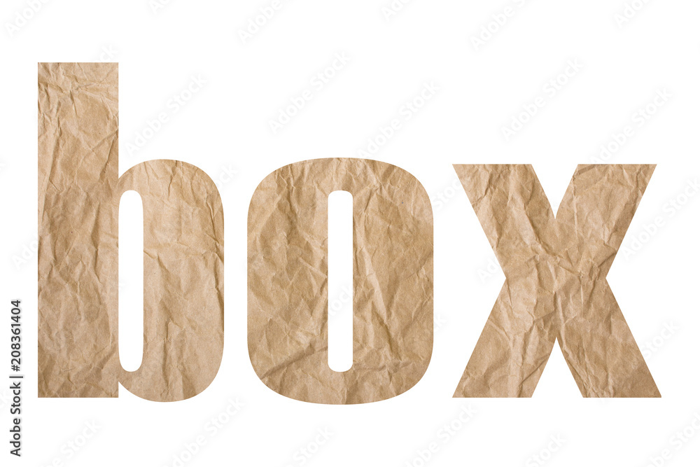 box word with wrinkled paper texture Stock Photo | Adobe Stock