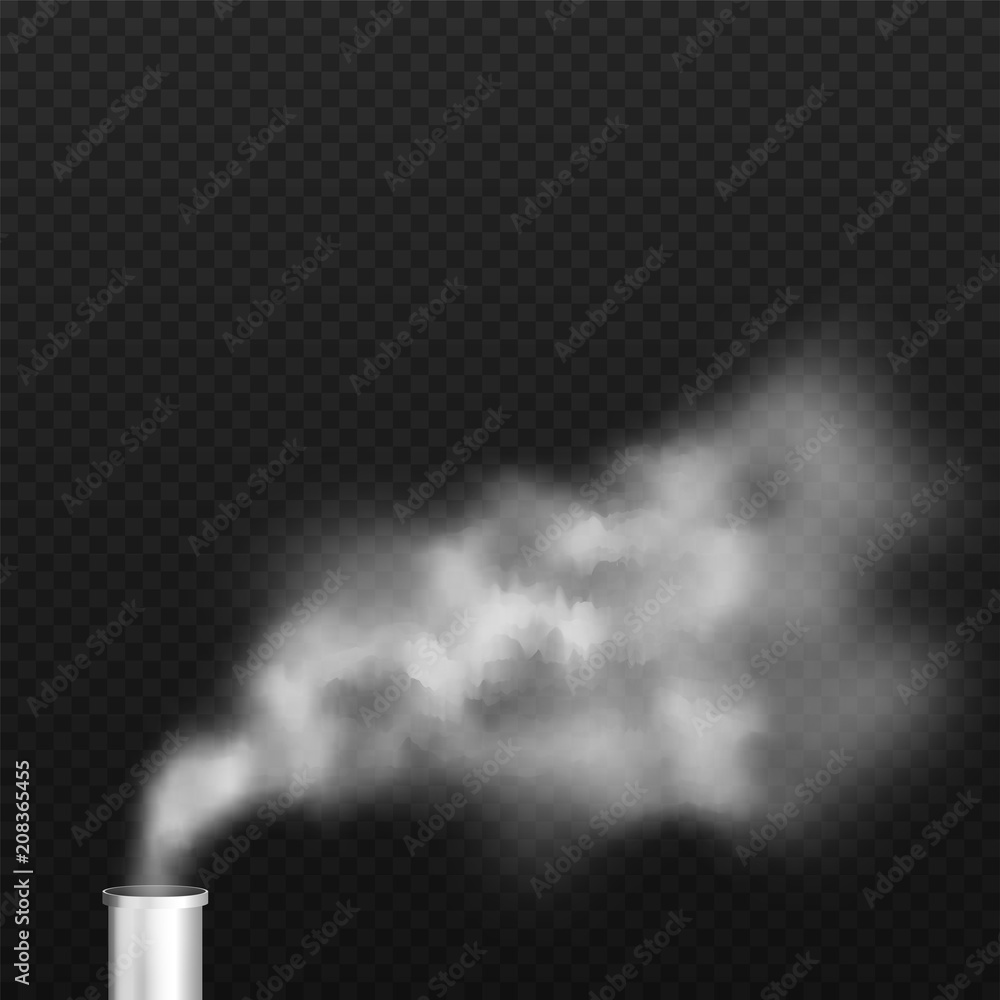 Smoke coming out from an air pipe. Smoke effect on transparent ...
