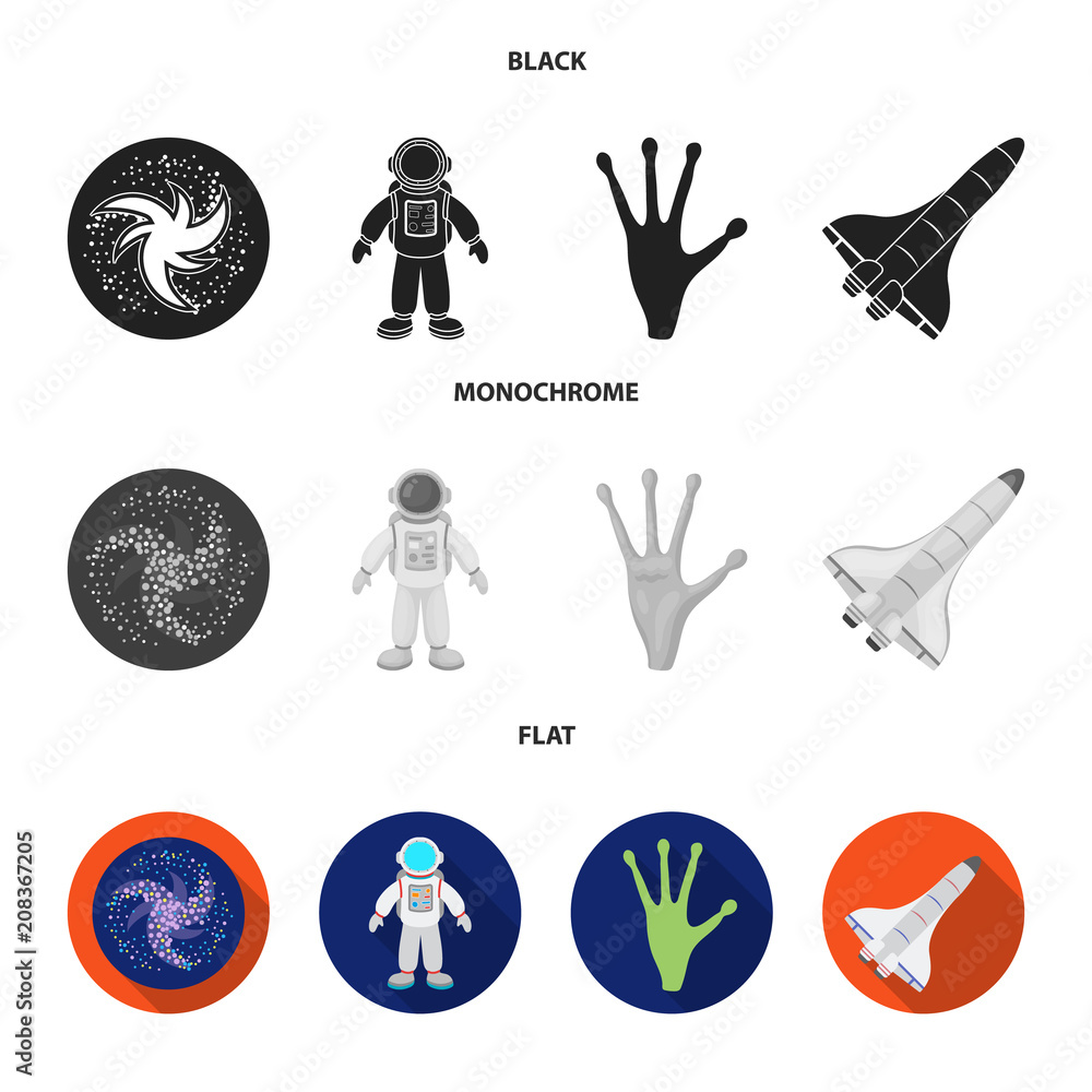 The alien hand, the space shuttle ship Space Shuttle, the astronaut in ...
